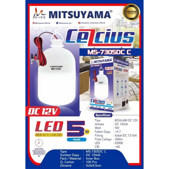 Jual Lampu Bohlam Tabung DC Aki 12V LED Mitsuyama Model Capsule 5-30-5Watt | Shopee Indonesia