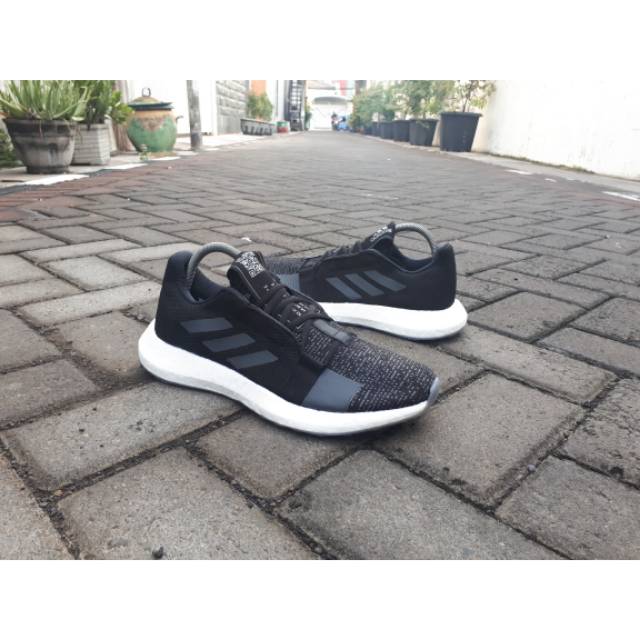 Jual Sepatu Sneakers Pria Adidas Sense Boost GO Black White Original ...