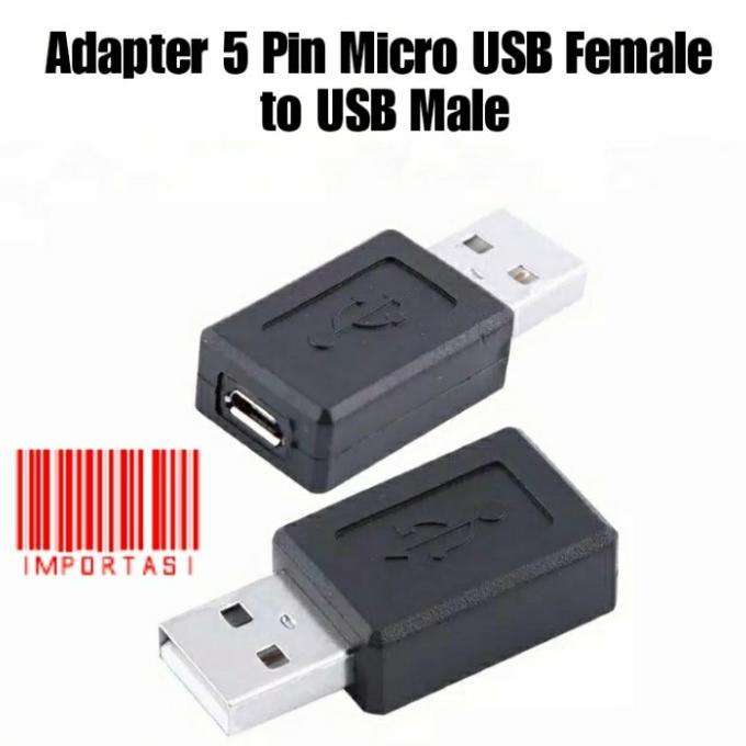 Jual Adapter 5 Pin Micro USB Female to USB Male Converter Cable impot77 ...