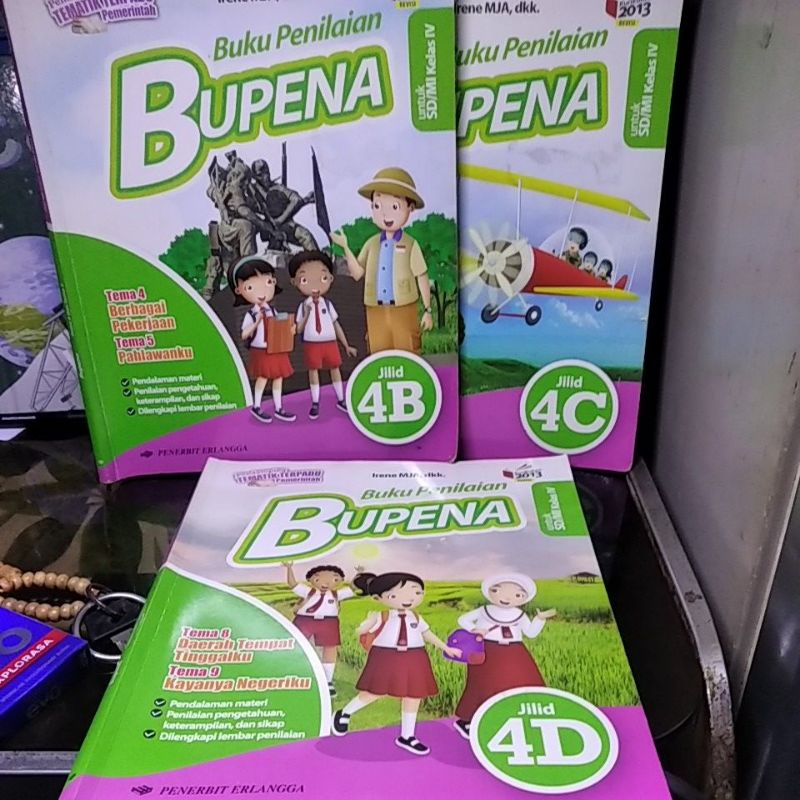 Jual Buku penilaian BUPENA 4B.4C & 4D untuk SD / MI KELAS 4 erlangga | Shopee Indonesia