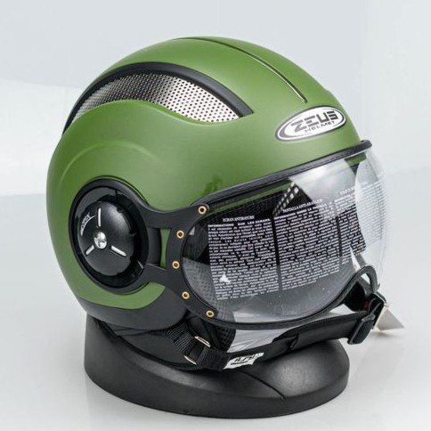 Jual ZEUS ZS-218 F.GREEN 5743C | HELM RETRO | HELM HALF FACE | ZS218 ...