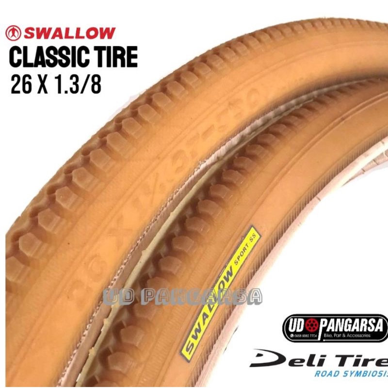 Jual Ban Luar 26 x 1 3/8 Sepeda CTB City Bike JENGKI. SWALLOW DELI TIRE COKLAT | Shopee Indonesia