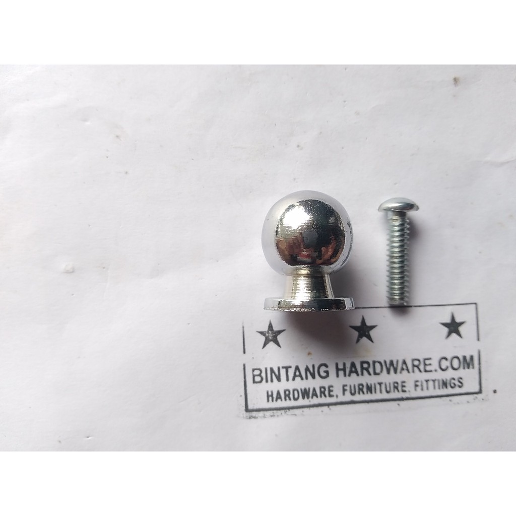 Jual Tarikan Penthol Bulat Handle Knob Bahan Besi Zinc Alloy Chrome ...