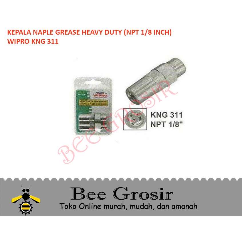 Jual Kepala Naple Grease Heavy Duty (NPT 1/8inch) WIPRO KNG311 | Shopee ...