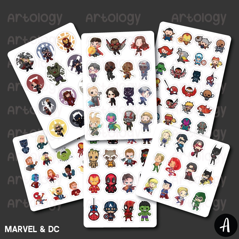 Jual [Oct 2022] Sticker Set Marvel DC Planner DIY Jurnal Koper ...