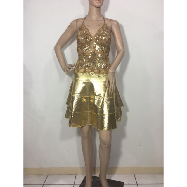 Jual Belly dance 1 set top payet + rok mini gold SALE kostum tari india ...