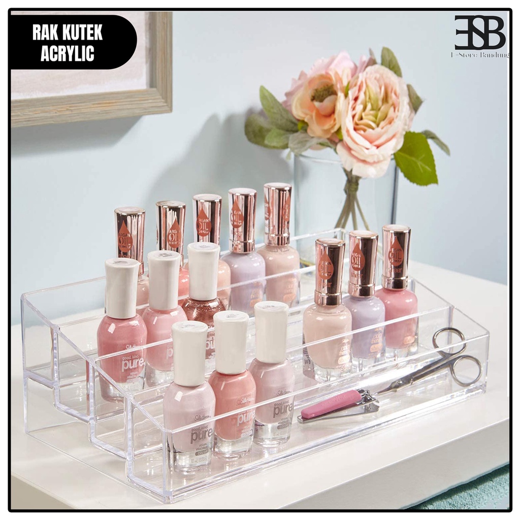 Jual Display Shelf Botol Kutek Acrylic / Rak Organizer Penyimpanan Cat ...