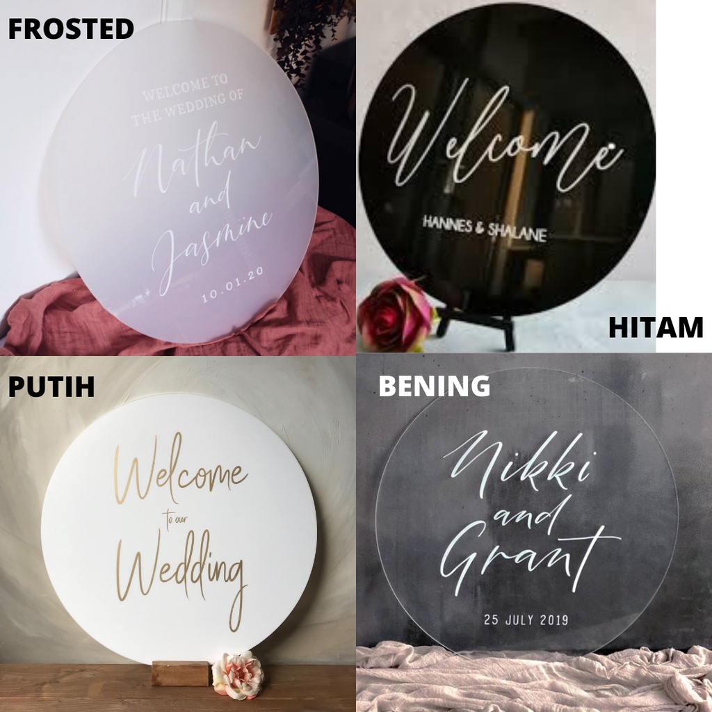 Jual Welcome sign akrilik acrylic bulat round diameter 50cm akrilik ...