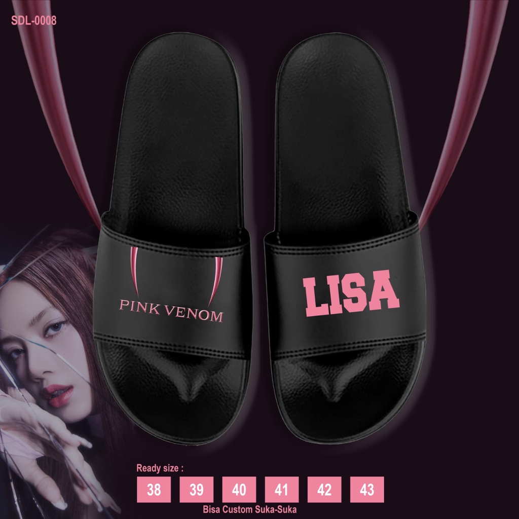 Jual Sendal Custom Pink Venom Sendal Selop BlackPink Sendal Rumah ...