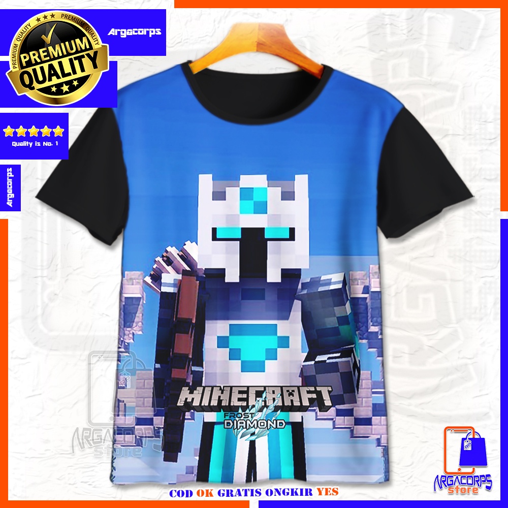 Jual Kaos Anak 3D Baju Anak Minecraft Frost Diamond V2 Pakaian Anak 1 ...