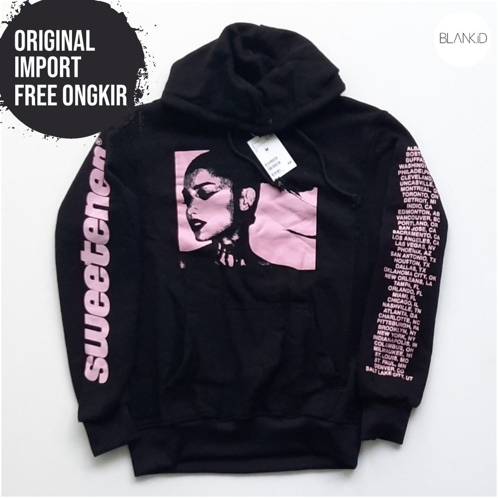 Jual HOODIE HnM ARIANA GRANDE SWEETENER BLACK ORIGINAL - HOODIE HnM ...