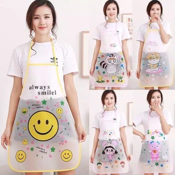 Jual CELEMEK DAPUR KARAKTER LUCU / ANTI AIR WATERPROOF APRON | Shopee ...