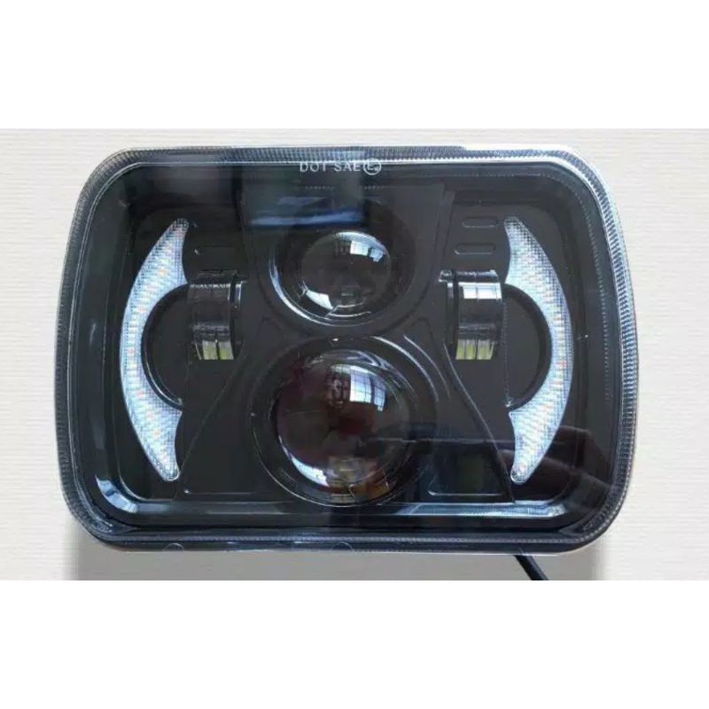 Jual LED Daymaker kotak Headlight 7X5 12V 60 W Hi-Lo DRL Jeep wrangler ...