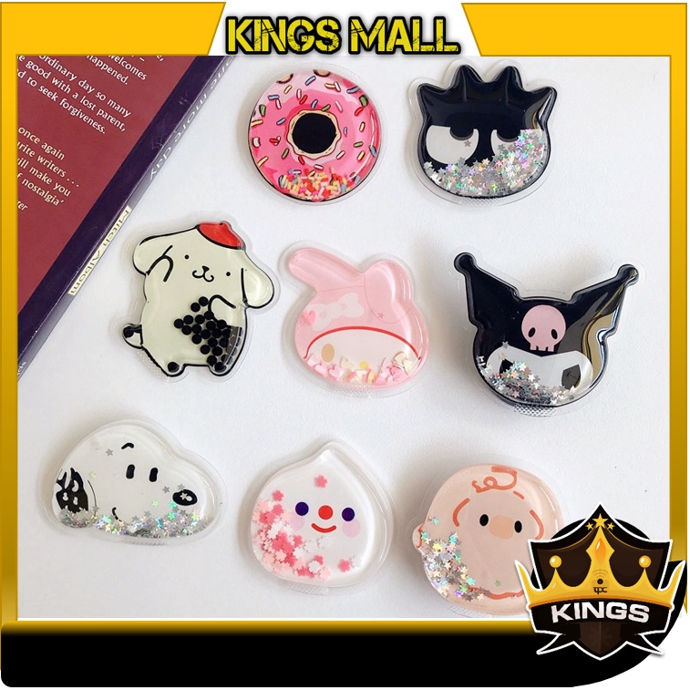 Jual Kings - 679 Pop Socket Glitter Liquid Karakter Disney Bubble Tea ...