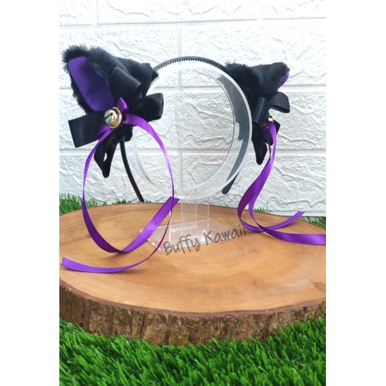 Jual Bando kucing Black Purple nekomimi halloween gothic lolita anime ...