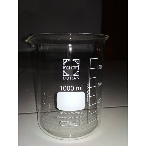 Jual Beaker glass 1000 ml low form DURAN Gelas Piala 1 Liter | Shopee Indonesia