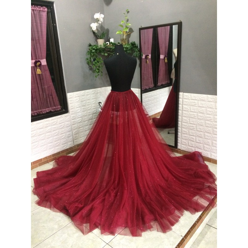 Jual ekor gaun pengantin/ekorgaun/organza/tilegliter/gaunpengantin ...