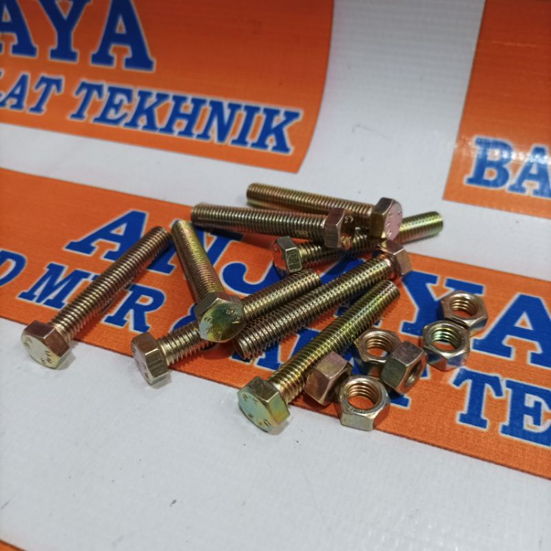 Jual Baut Mur Kuning M8x50 (minimal beli 10 pcs) | Shopee Indonesia