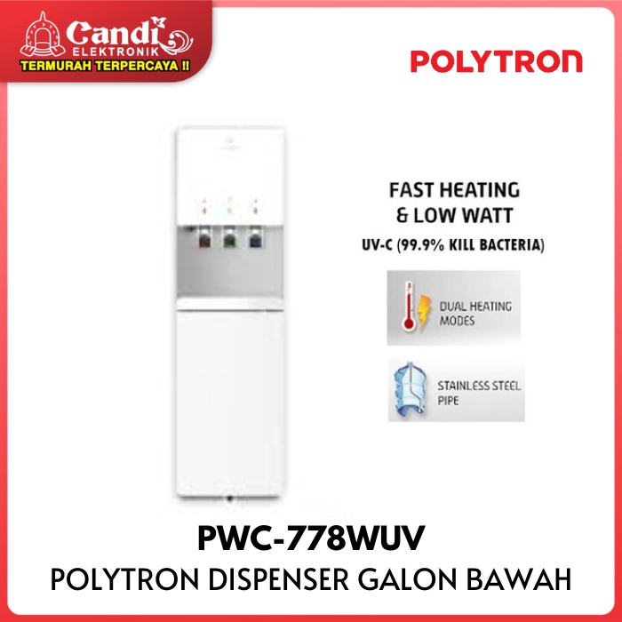 Jual POLYTRON Dispenser Galon Bawah PWC-778WUV | Shopee Indonesia