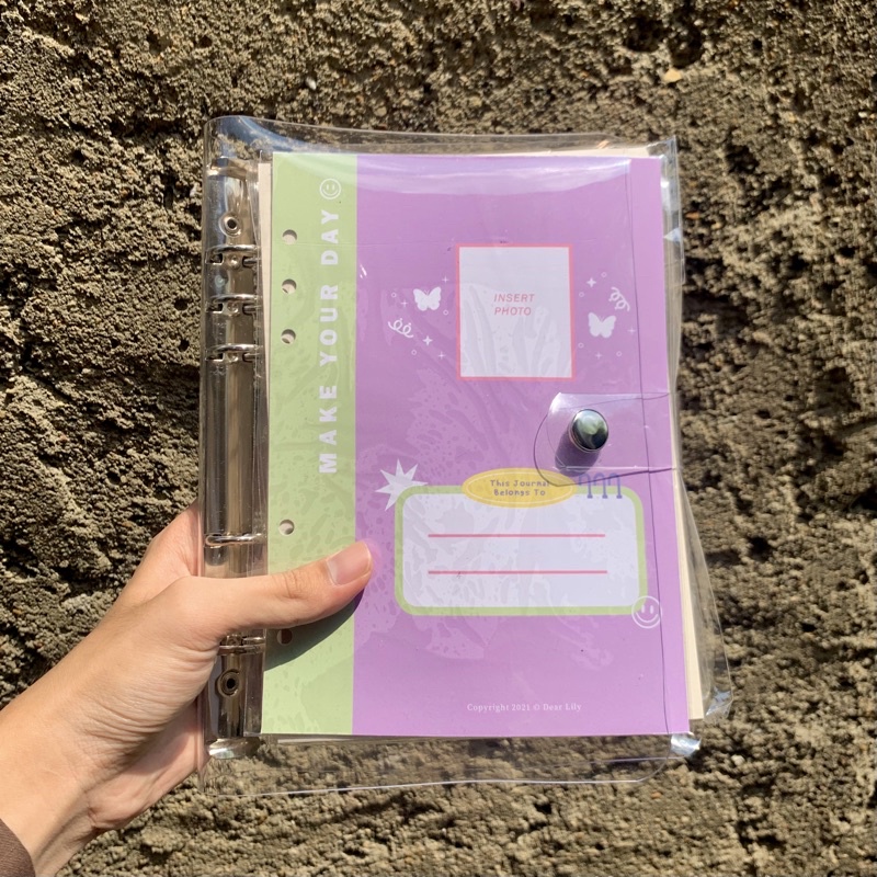 Jual PAKET BINDER + COVER + REFILL Transparent Clear Binder Aesthetic ...