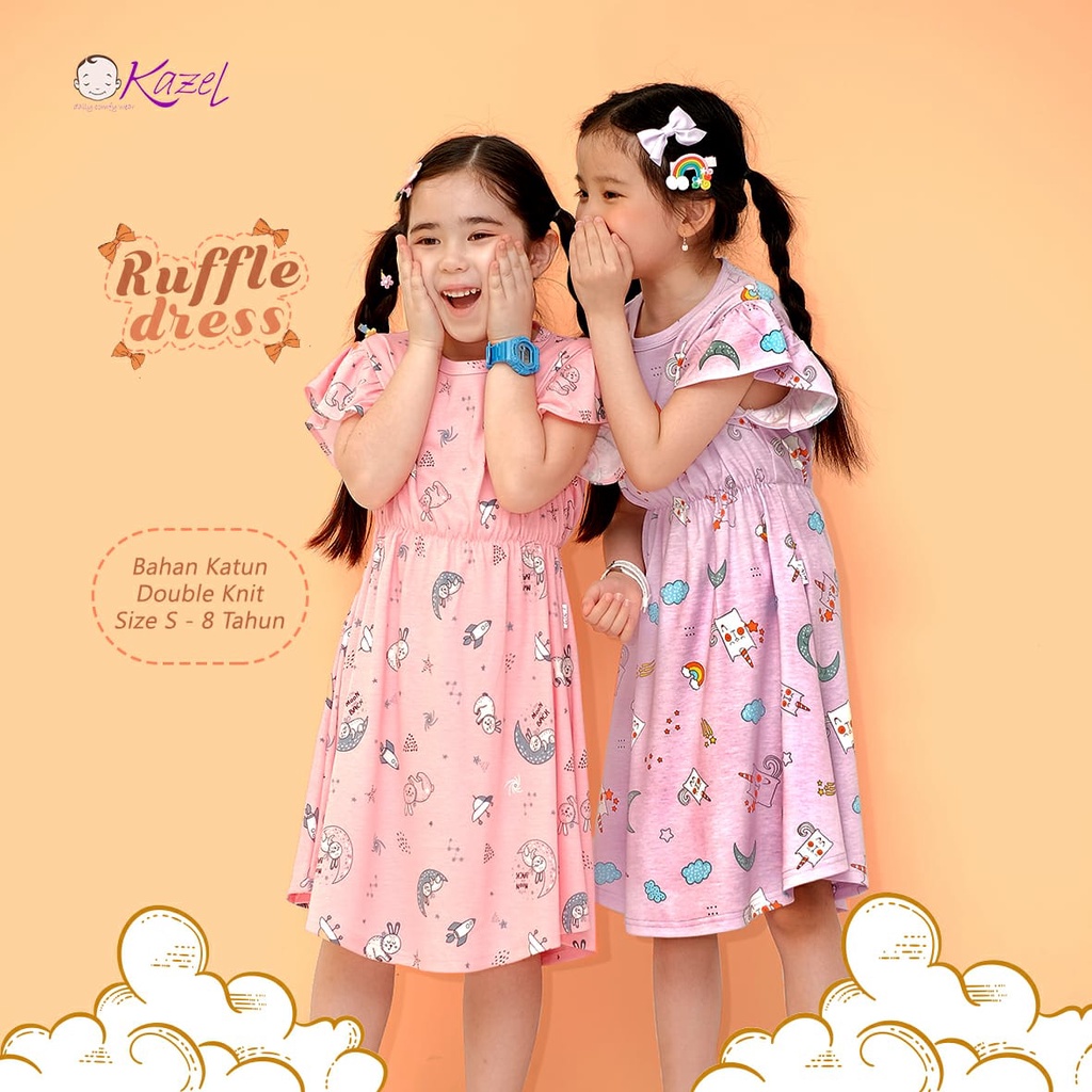Jual Kazel x Zebe Ruffle Dress | Shopee Indonesia