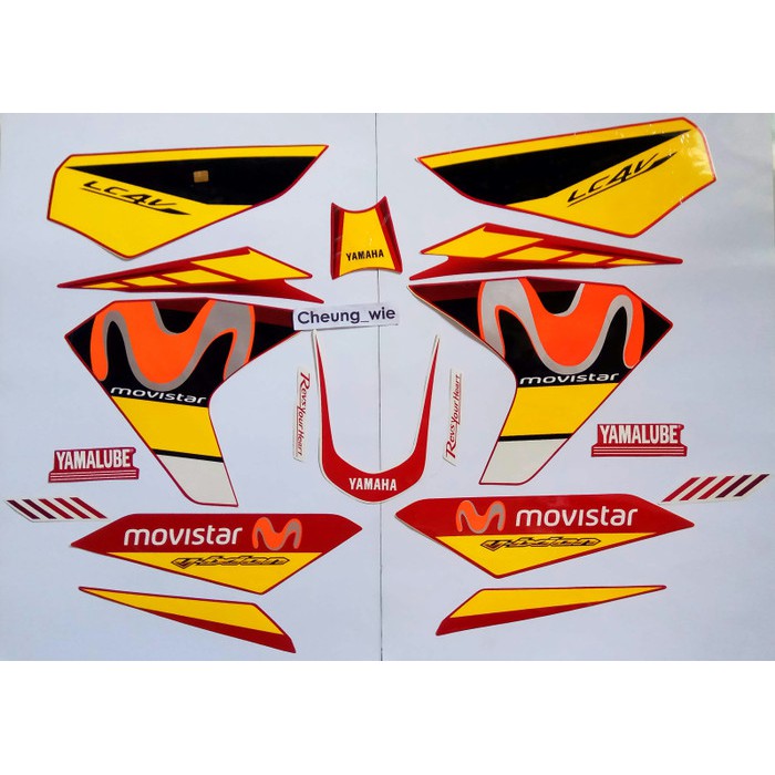 Jual lis body stiker striping yamaha new vixion lightning 2013 / Sinchan NVL livery Movistar ...