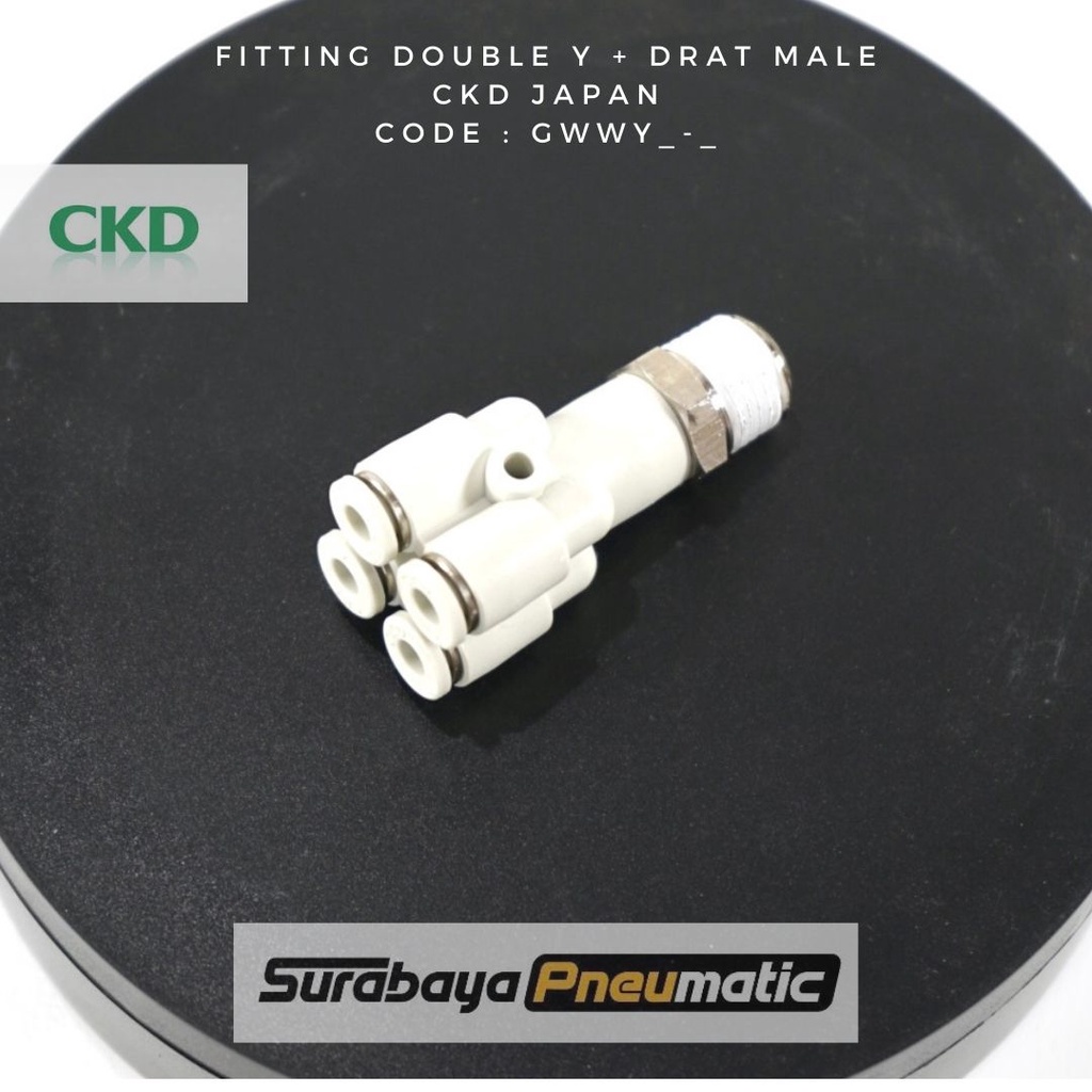 Jual CKD - Fitting Lurus Special Double Y + Drat Male- GWWY4-8 (OD4mm,1 ...