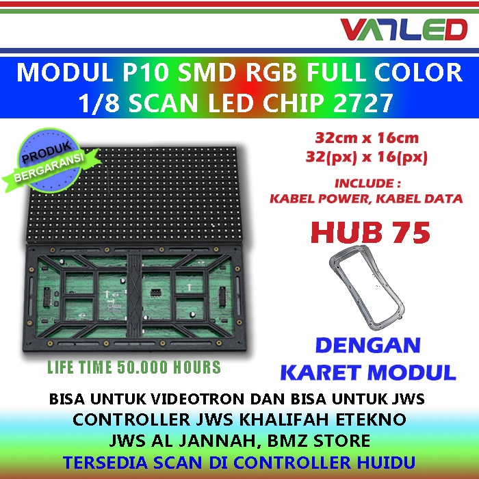 Jual Panel Module Modul P10 Running Text RGB Full Color SMD 8 Scan ...
