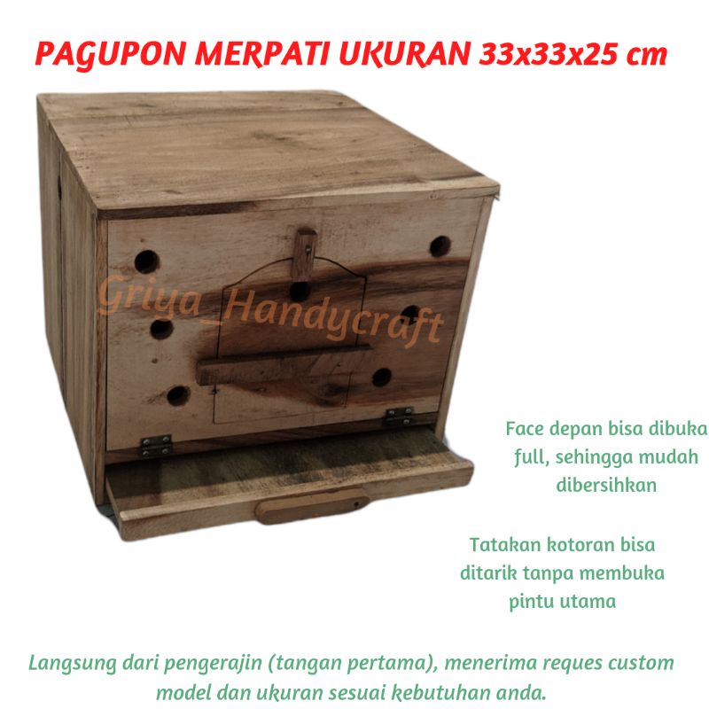 Jual pagupon merpati untuk breeding merpati ukuran sedang kayu meranti ...
