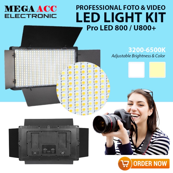Jual Professional Light Photo & Video Pro LED 800 Adjustable Brightness ...