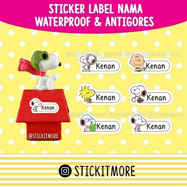 Jual Sticker Label Nama Waterproof Snoopy Kids | Shopee Indonesia