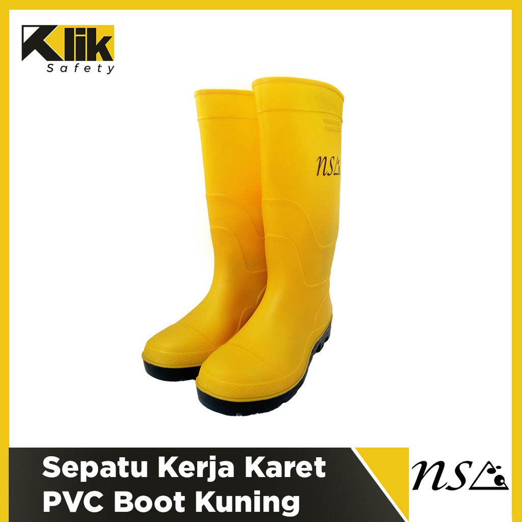Jual NSA Sepatu Kerja Safety Proyek Murah Karet PVC Boot Kuning ...