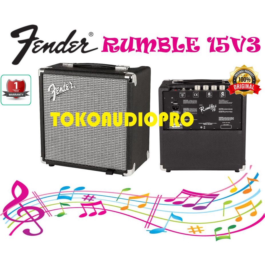 Jual Ampli Bass Fender Rumble 15 V3 Bass Amplifier Gitar Bass Combo ...
