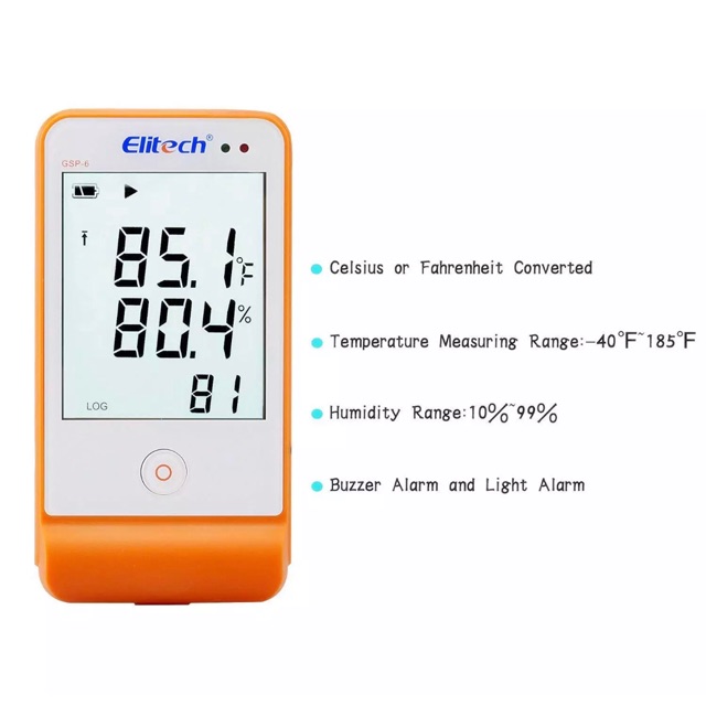 Jual Elitech GSP-6 Original Temperature & Humidity Data Logger GSP6 ...