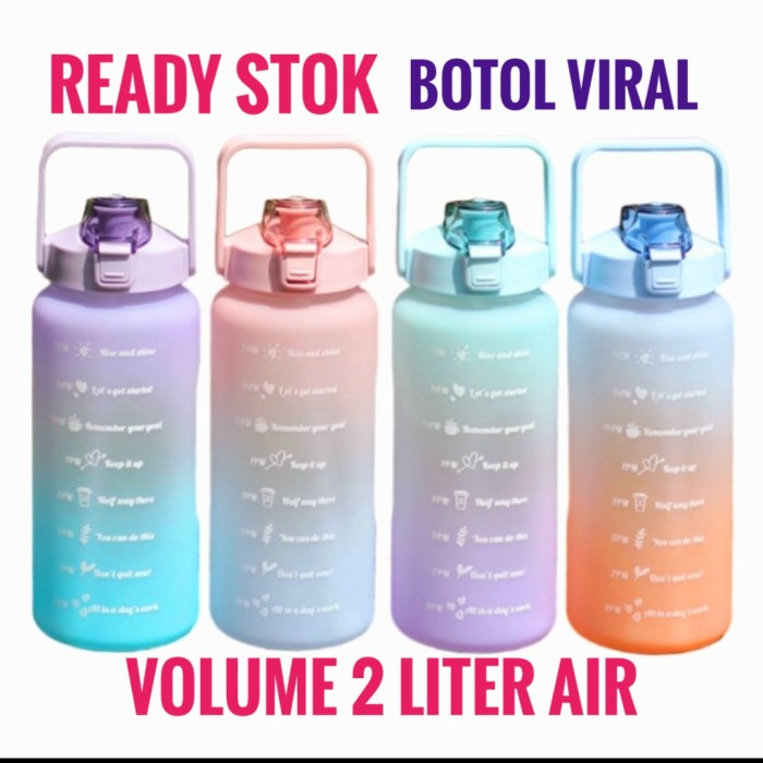 Jual ei720jqa Botol Minum Viral 2Liter 2 Liter Botol Gradasi Viral ...