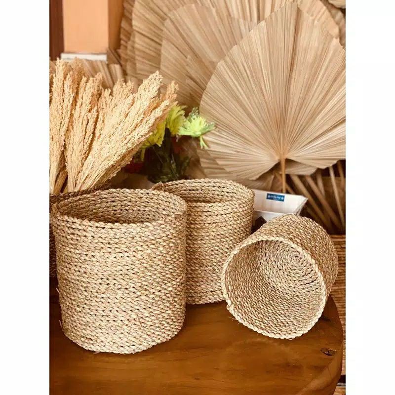 Jual 3PCS COVER POT DEKORASI PANDAN NATURAL | Shopee Indonesia