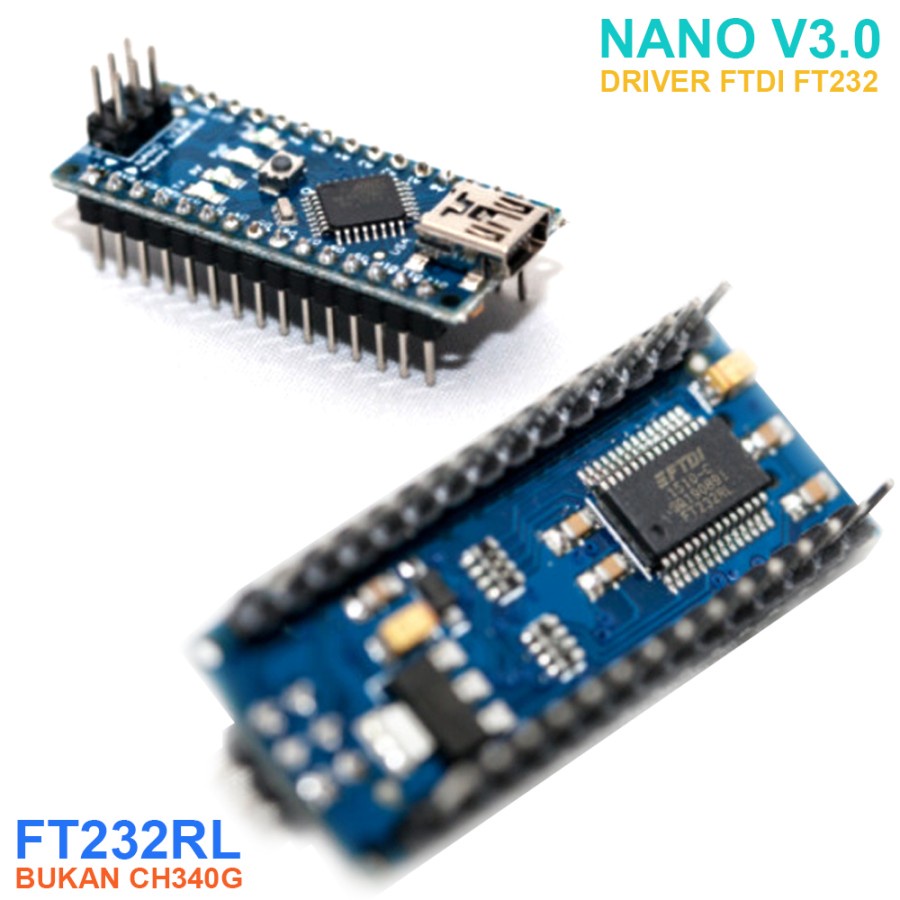Jual Arduino Nano V3.0 FTDI Driver FT232RL Bukan CH340G Nano V3 FT232 ...