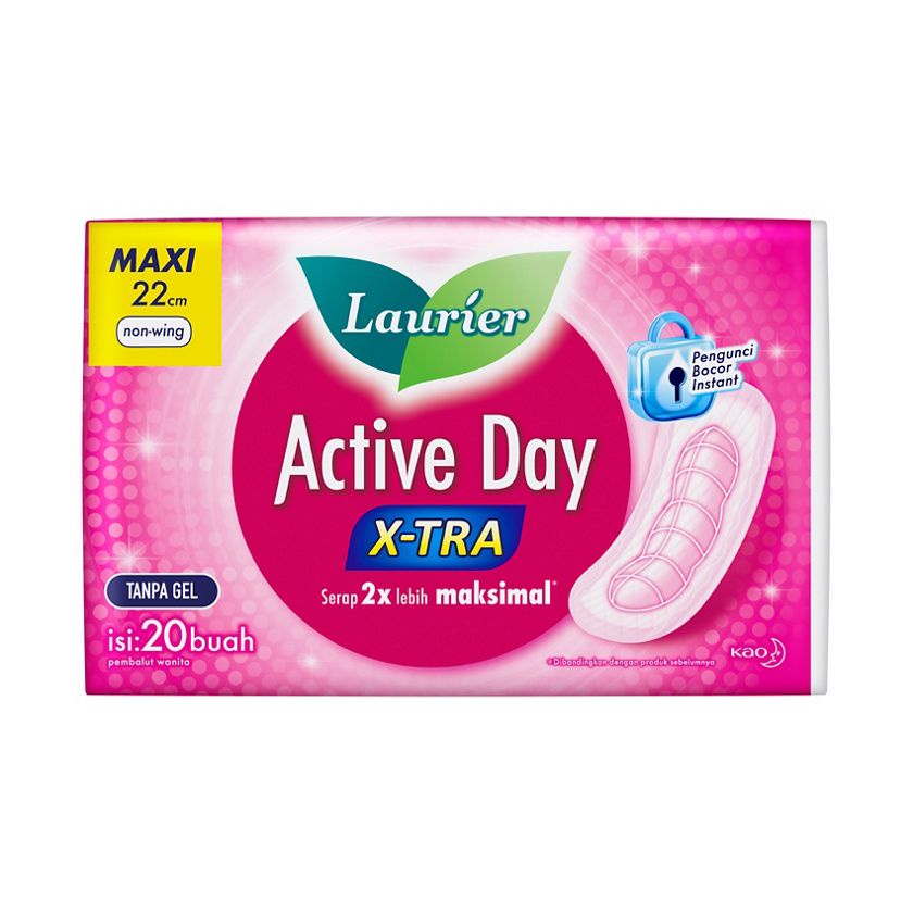 Jual Laurier Active Day Extra Maxi 22cm Non Wing Isi 20 Buah - Pembalut ...