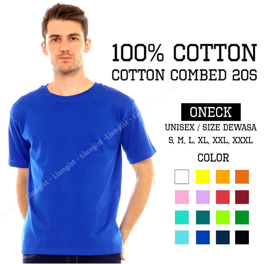 Jual Kaos polos combed 20s - BENTHUR (100% cotton) / baju polos/ kaos polos/ Tshirt polos ...