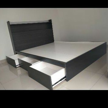Jual dipan ranjang kayu custom laci headboard hpl ukuran 160x200 ...