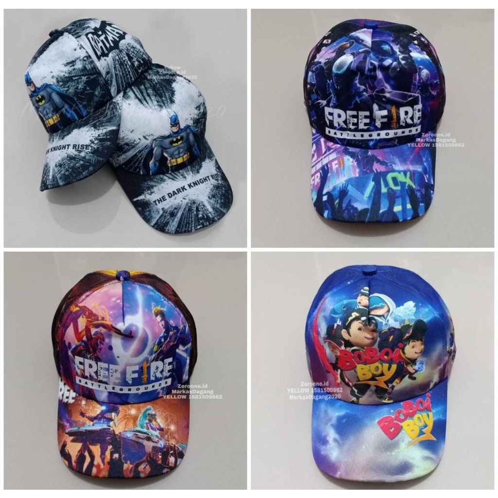 Jual Topi Baseball Anak Laki Laki Superhero Batman Spiderman Free Fire ...