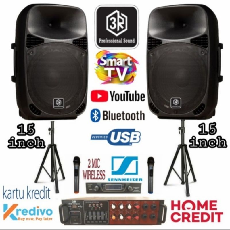 Jual Paket Karaoke Sound Profesional 3R 15 Inch Ampli Karaoke Bluetooth | Shopee Indonesia