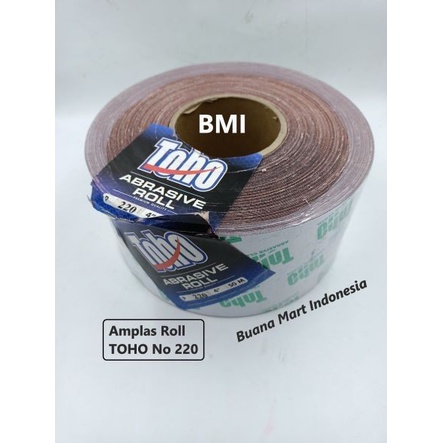 Jual Amplas Roll Toho No 220 | Amplas Meteran Grit 220 | Amplas Besi | Shopee Indonesia