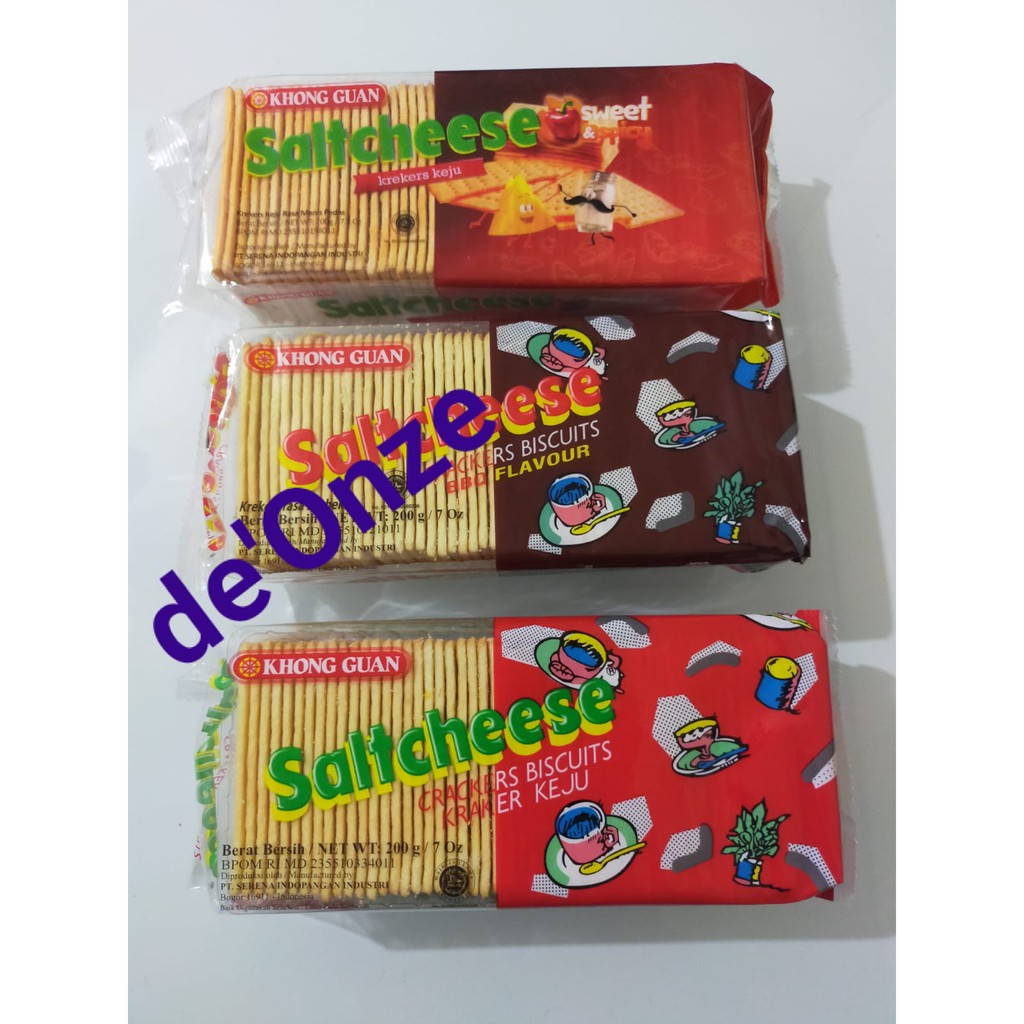 Jual Khong Guan Saltcheese Crackers Keju/BBQ/Sweet & Spicy 200gr ...