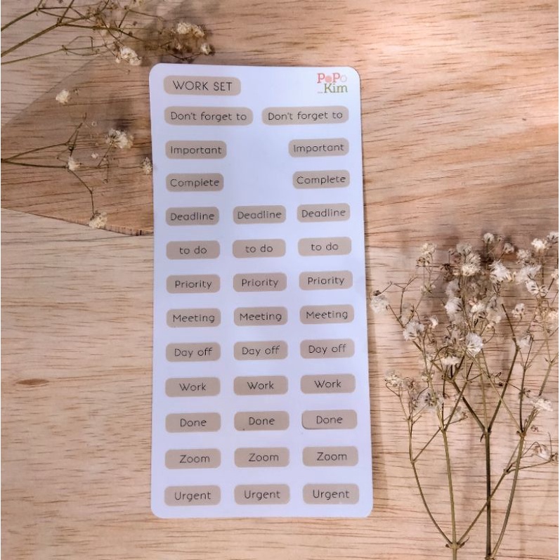 Jual Work Sticker set/journal/scrapbook/label sticker | Shopee Indonesia