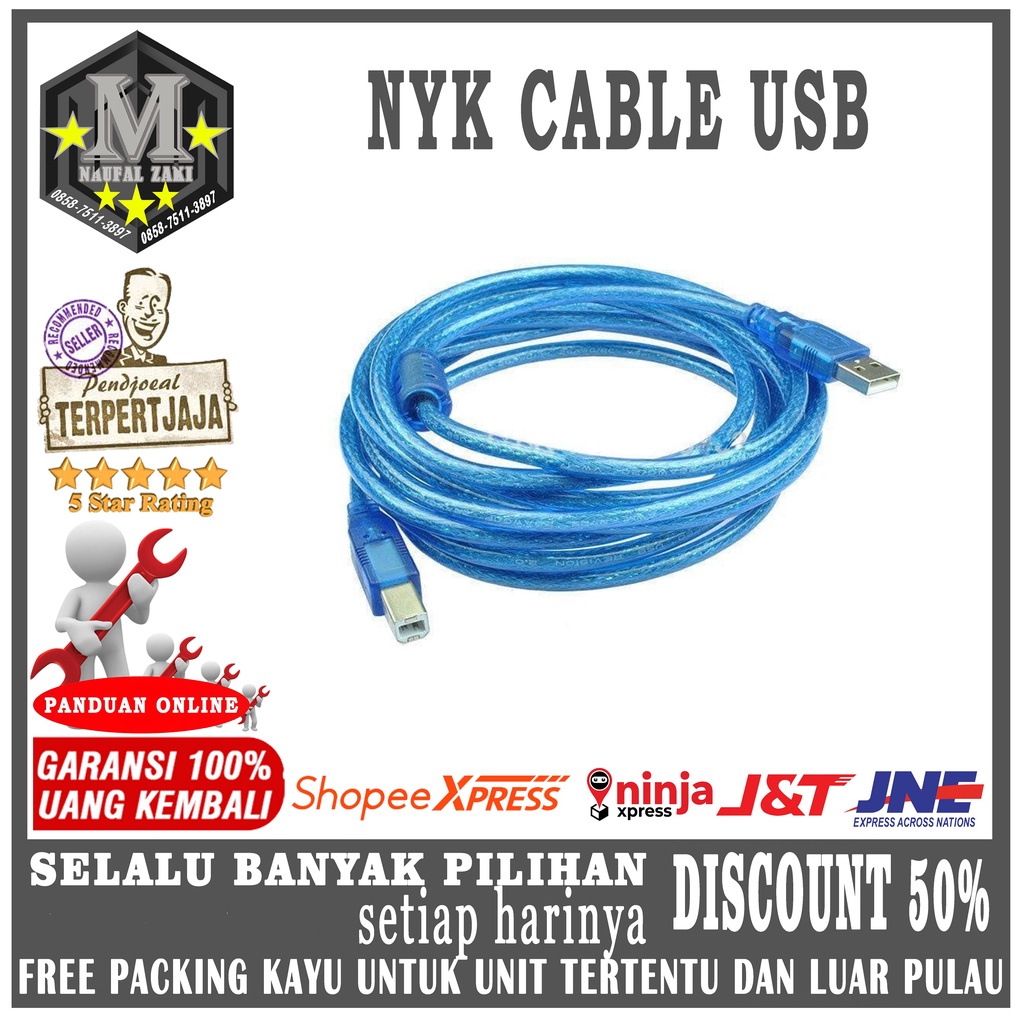 Jual Kabel USB printer 5 meter kabel printer 5m High quality - 1,5 ...