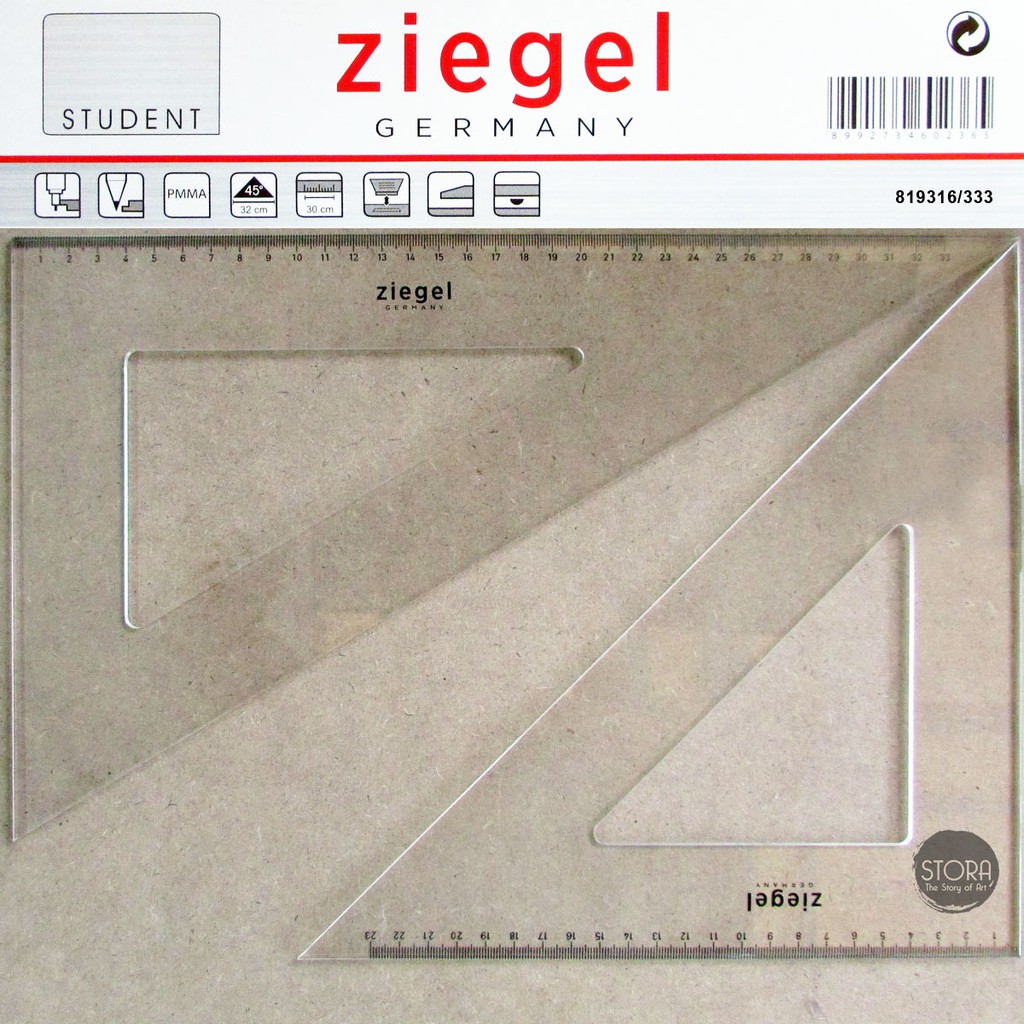 Jual Ziegel Penggaris Segitiga Set Besar No.12 - 333 Rotring 23cm 33cm ...