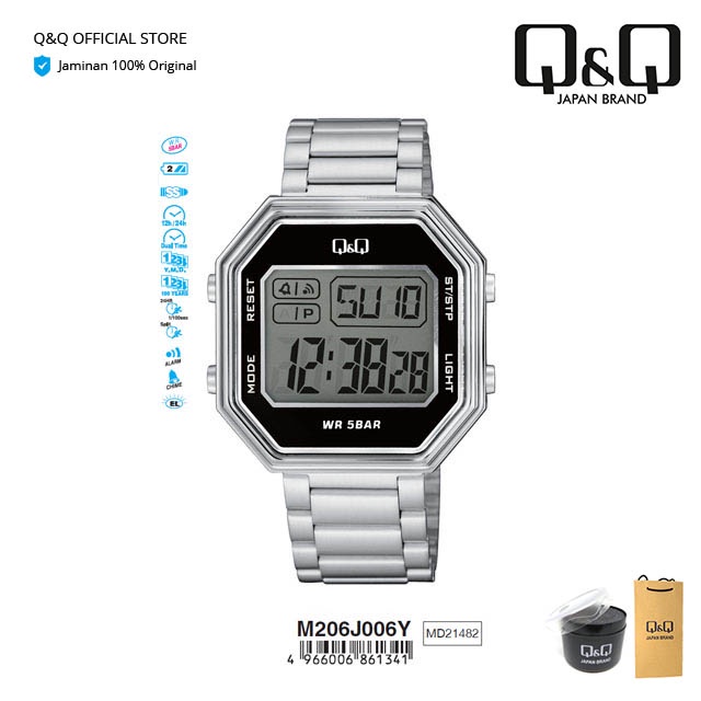 Jual Q&Q QnQ QQ Original Jam Tangan Pria Rantai Digital - M206 M206J ...
