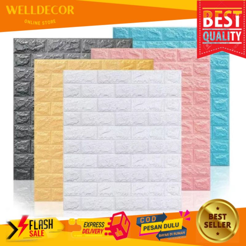 Jual WALLPAPER DINDING 3D FOAM MOTIF BATA WARNA 70 x 77 WALLFOAM 3D ...