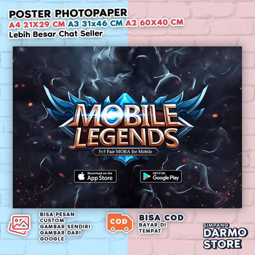Jual Poster Mobile Legend Game ML Hiasan Dinding Gaming Gamer Mabar Gem ...